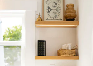 Wood floating shelves