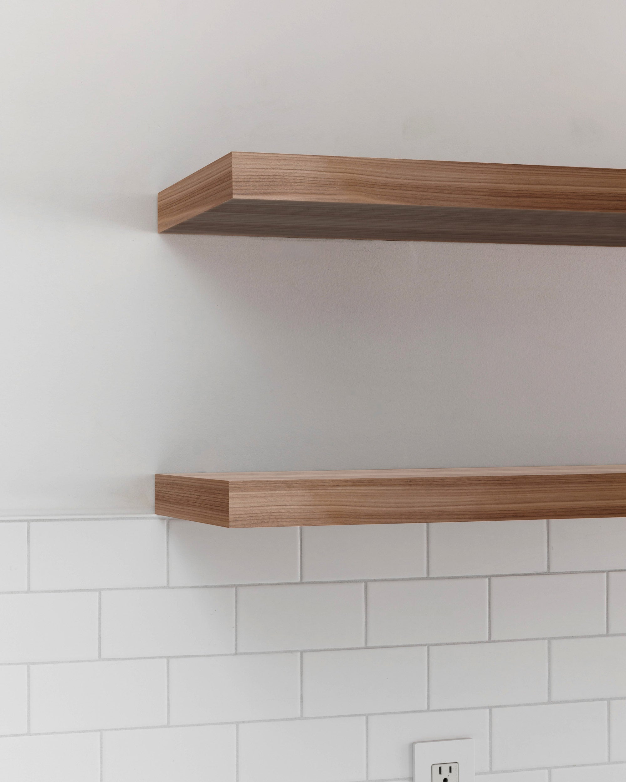 Custom Floating Shelves 2-4" Natural Wood
