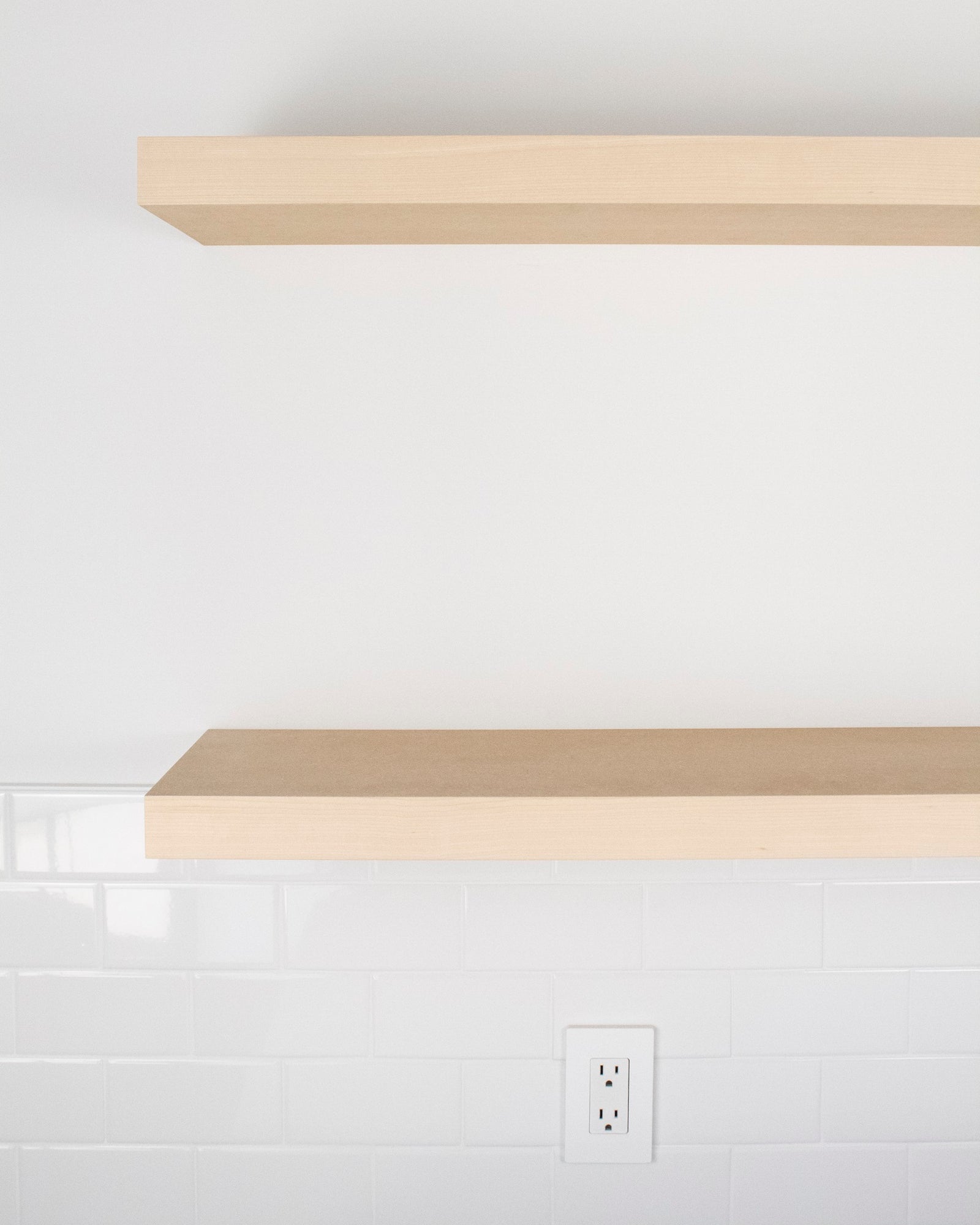 Custom Floating Wood Shelves from 1.75"-6" Thick