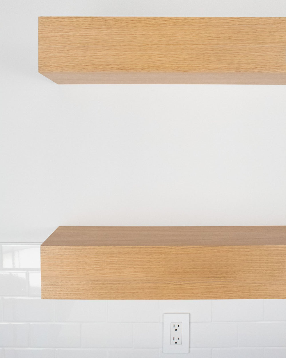 Rift White Oak Floating Shelves 4.1-6" thick