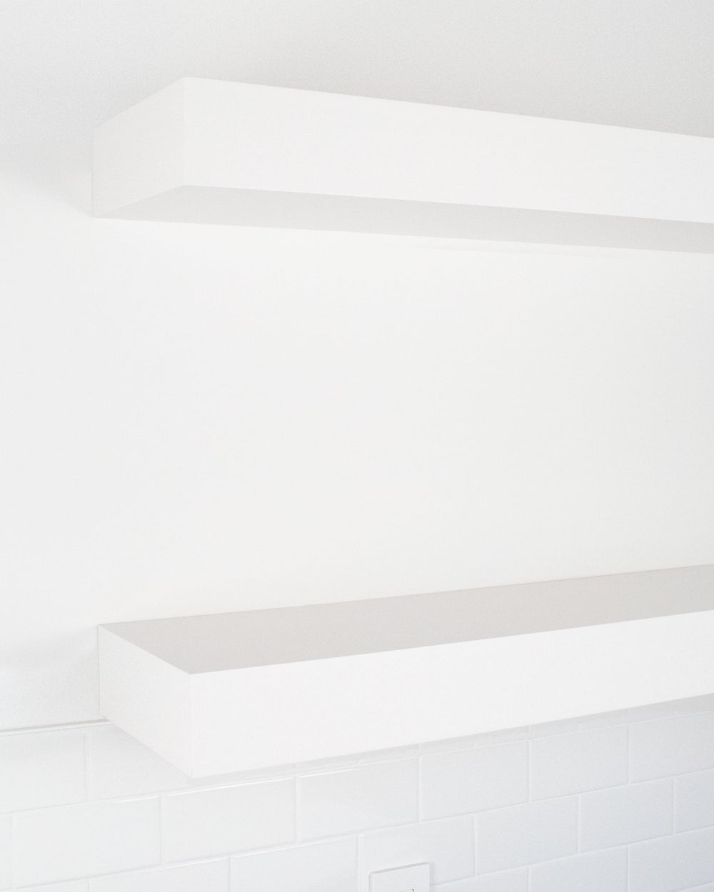White Floating Shelves 2-4" thick