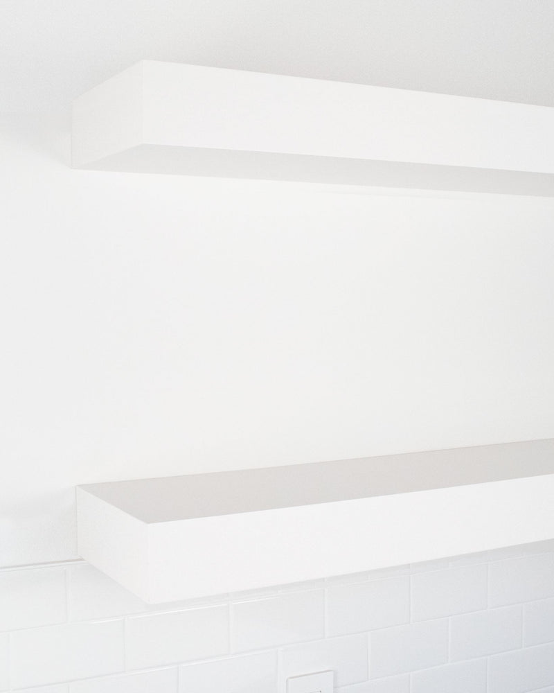 White Floating Shelves 2-4" thick