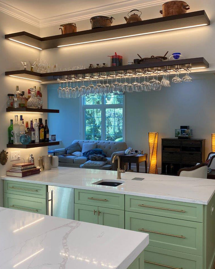 Floating shelf add-on: LED Light Channel with Diffuser Lens